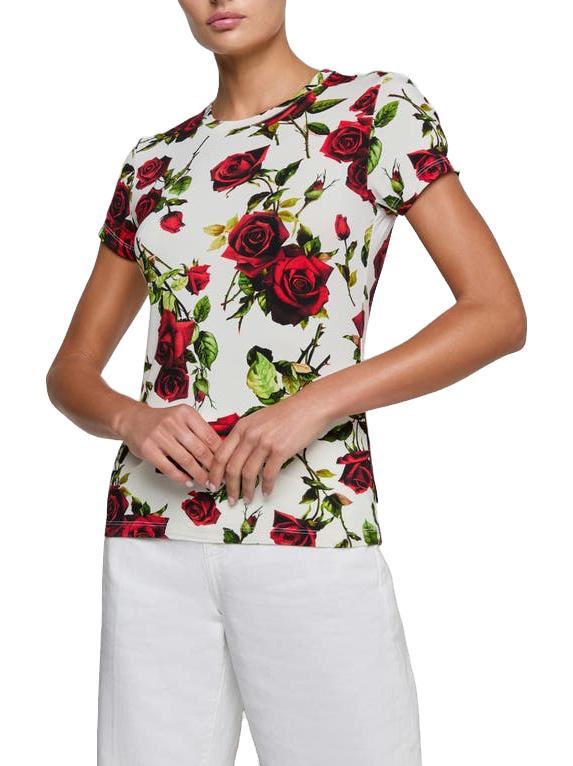 L'AGENCE Floral Print T-Shirt